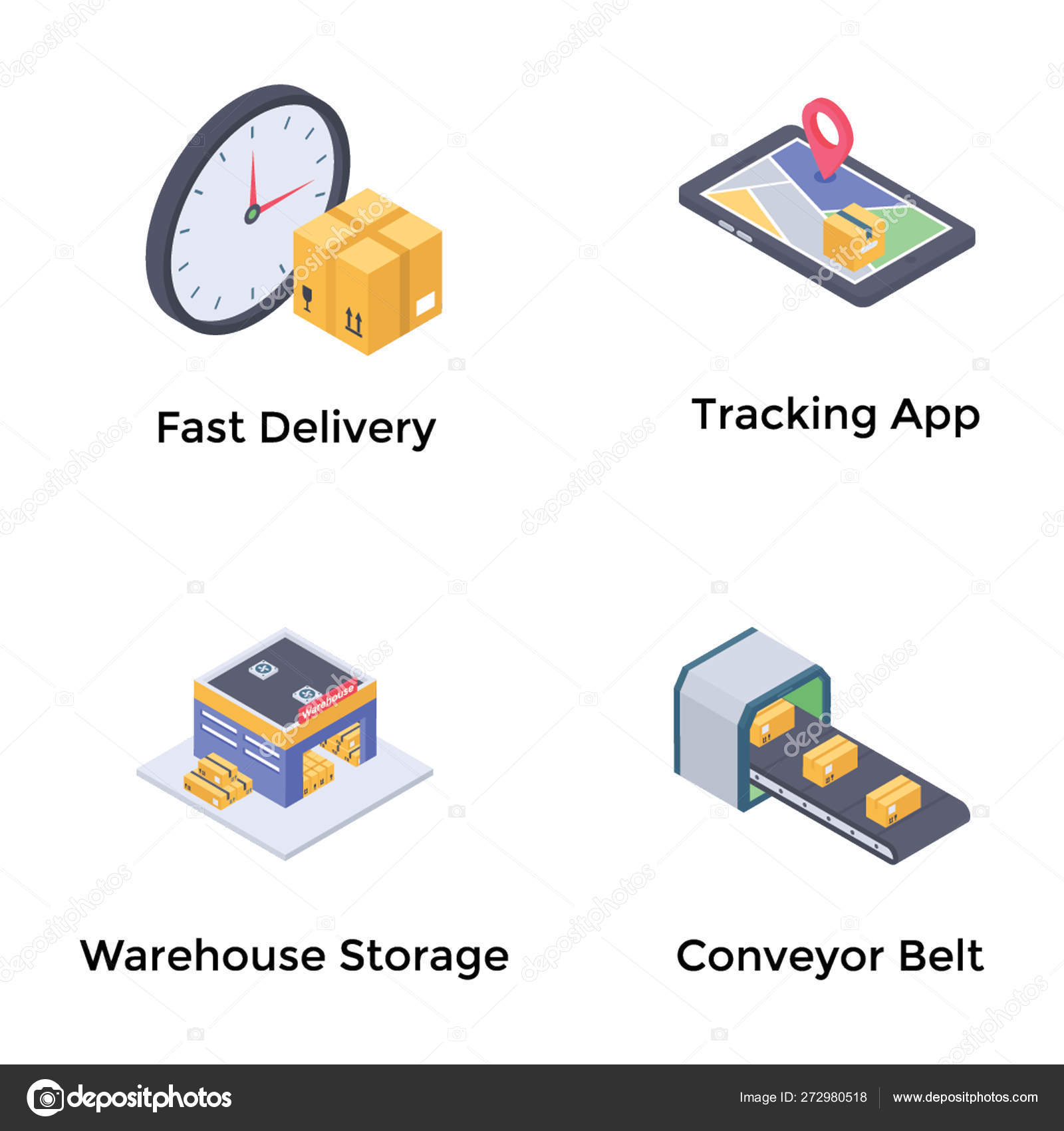 Logistics Isometric Vector Icons Stock Vector Image by ©vectorsmarket ...