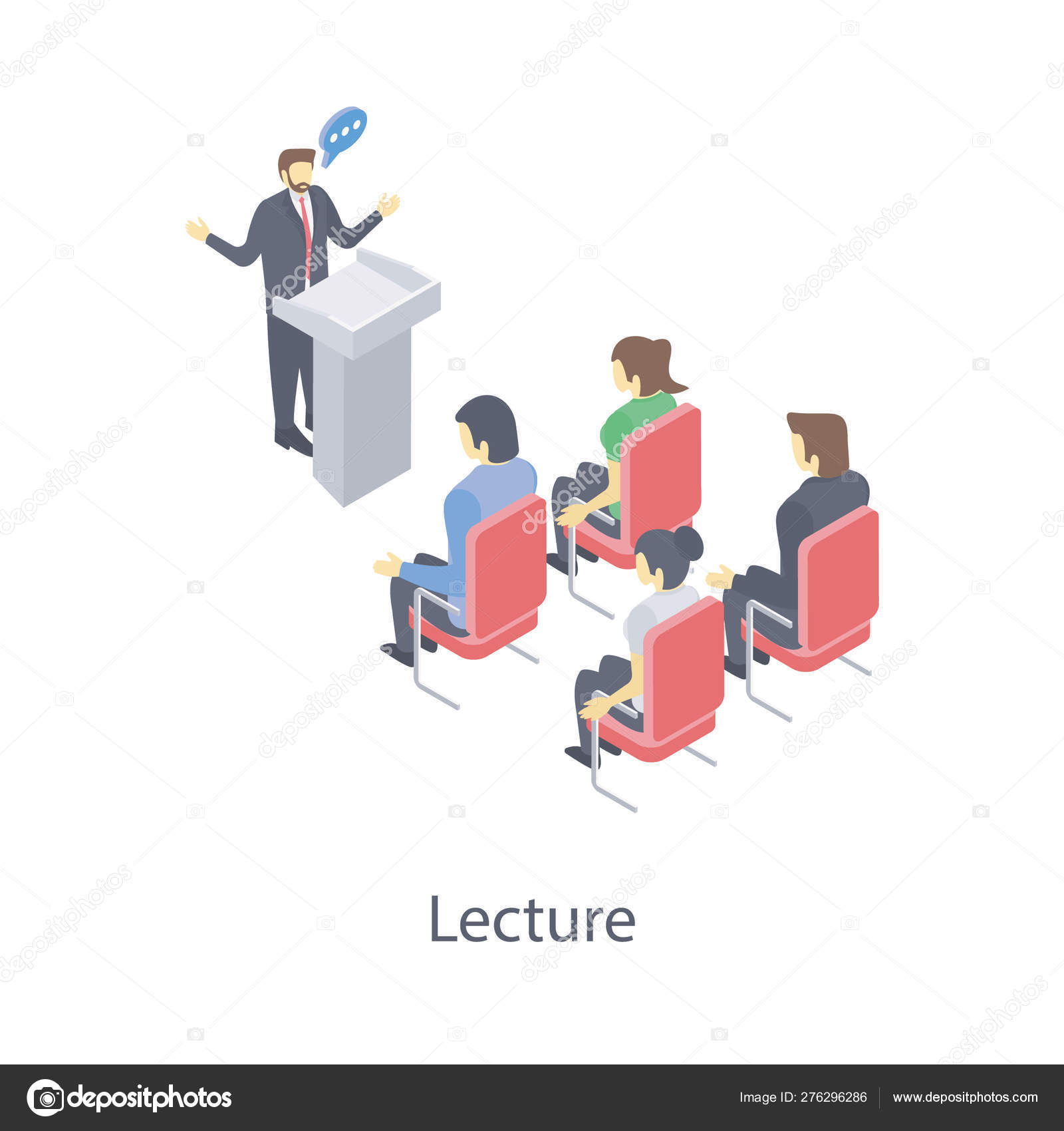 Icon Lecture Isometric Design Stock Vector by ©vectorsmarket 276296286