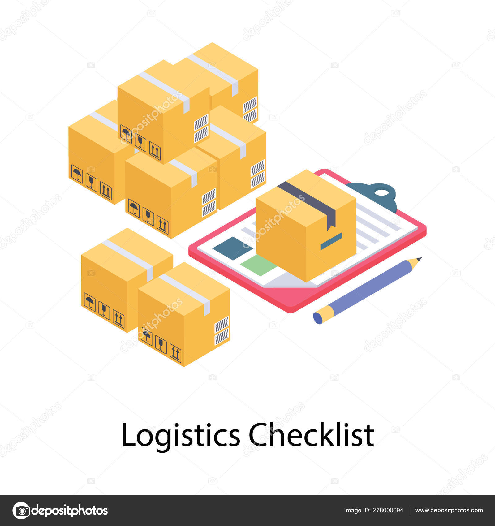 Order Checklist Icon Isometric Design Stock Vector Image by ...