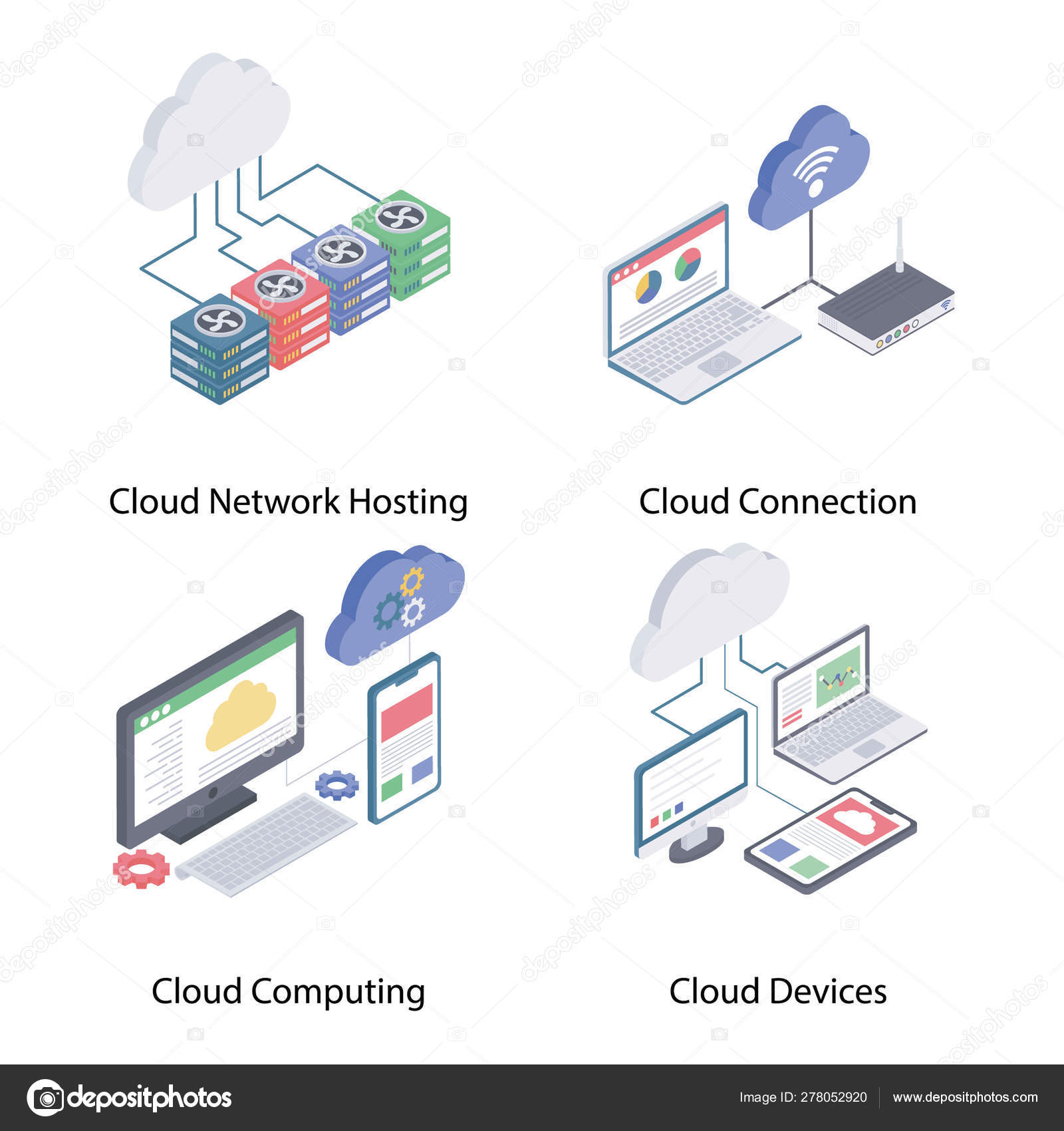 Cloud Network Isometric Vectors Stock Vector Image by ©vectorsmarket ...