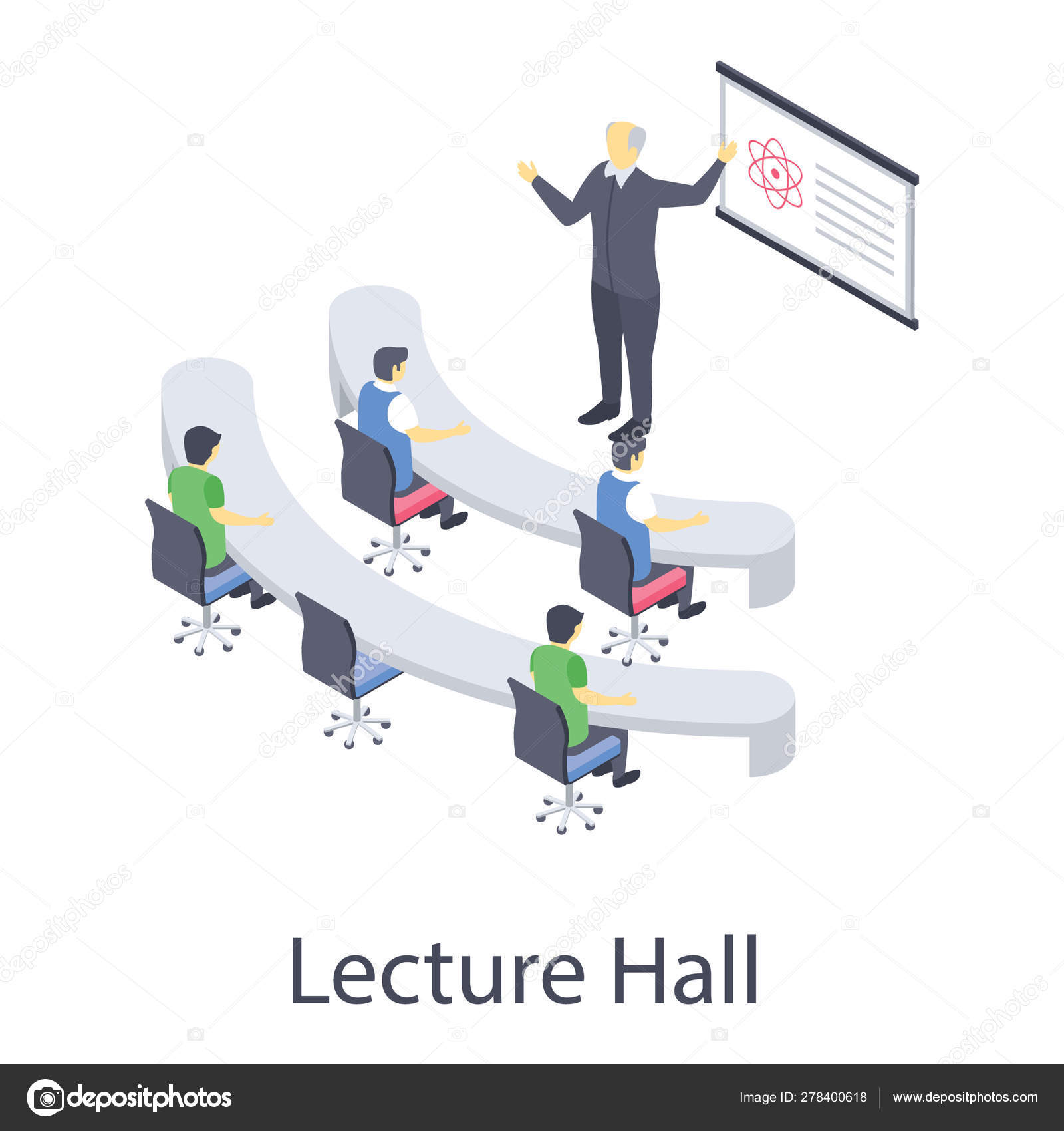 Isometric Student Lecture Hall Design Stock Vector by ©vectorsmarket ...
