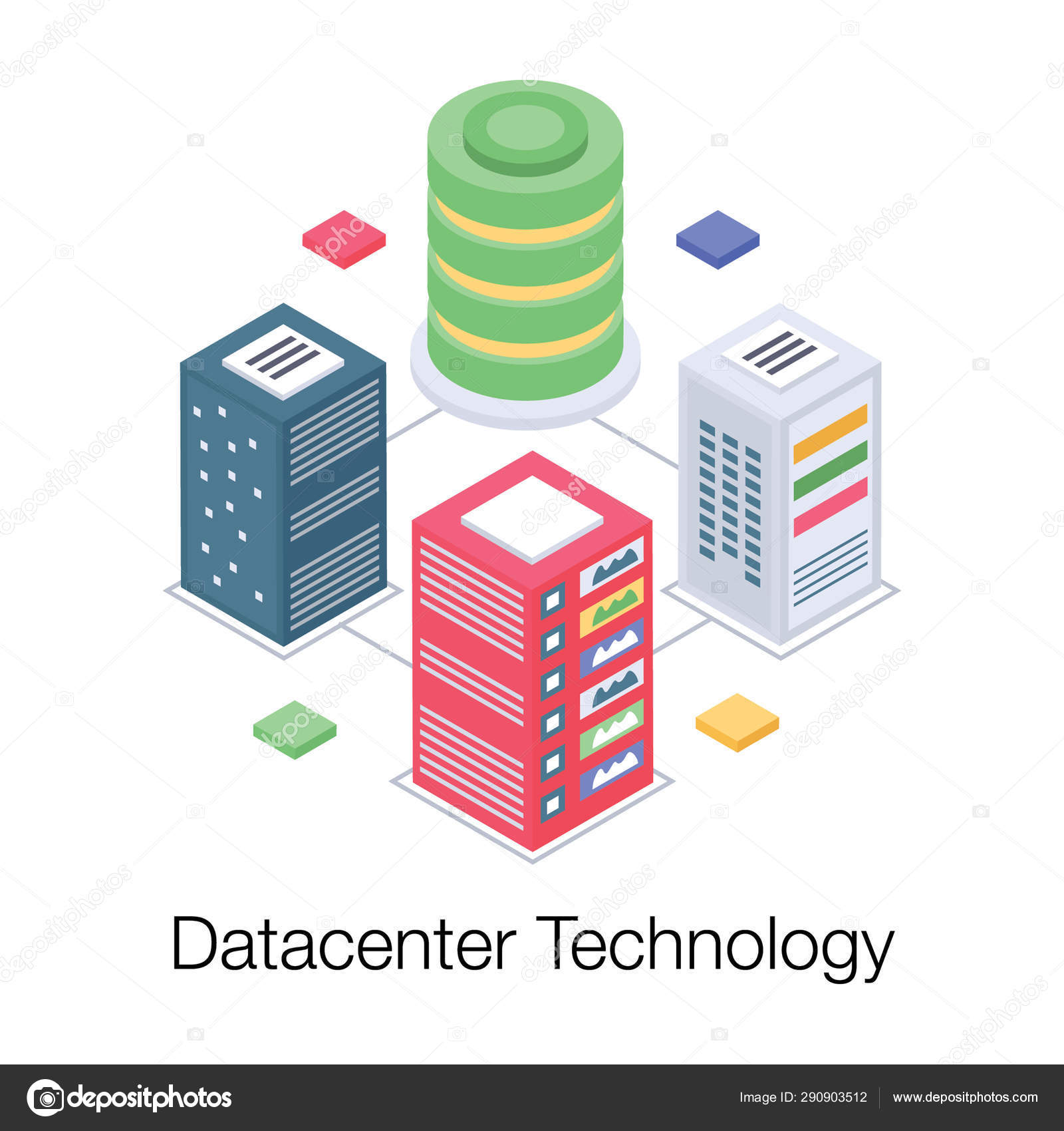Isometric Illustration Datacenter Technology Vector Stock Vector Image ...