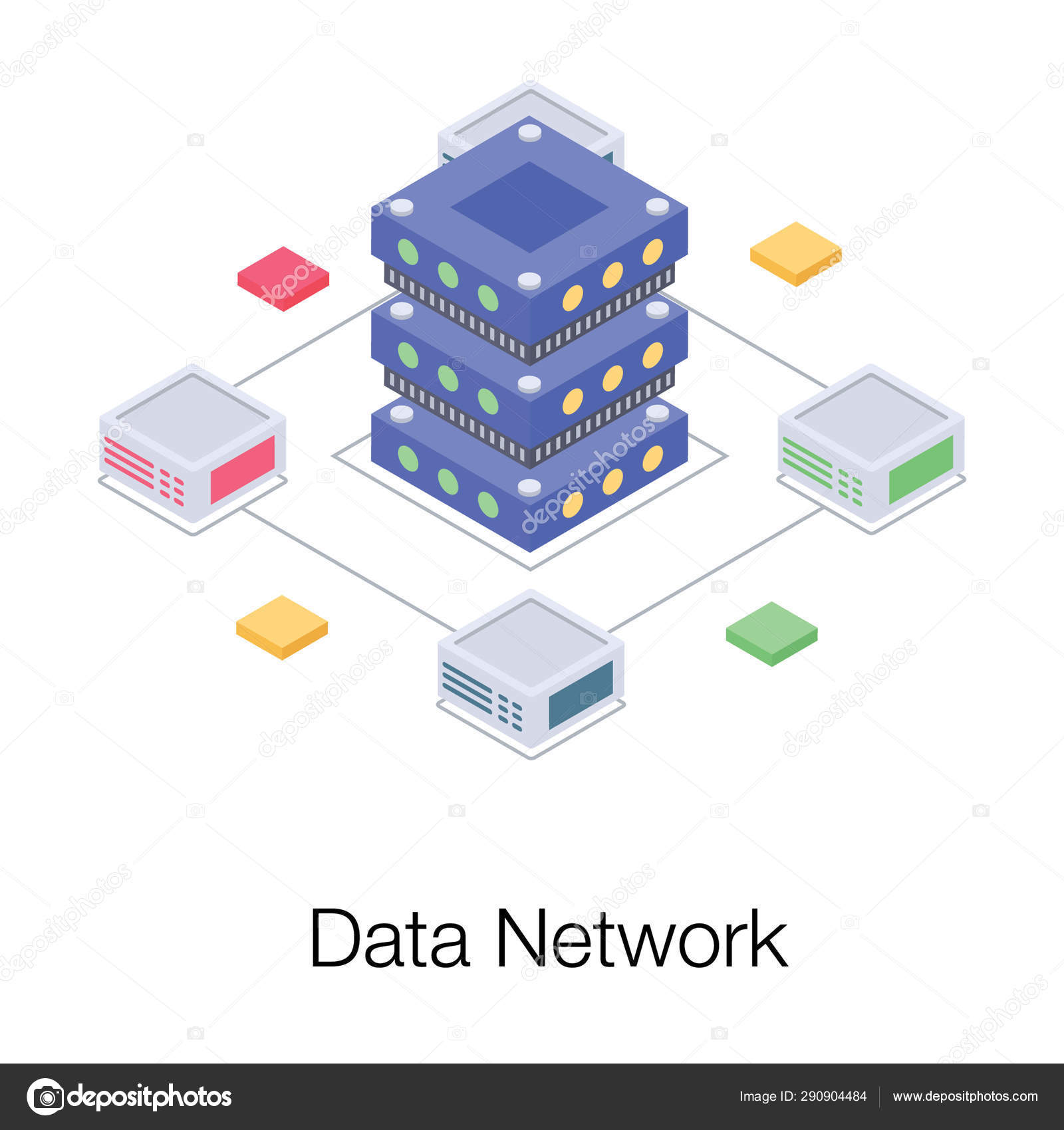 Database Network Illustration Isometric Vector Stock Vector Image by ...