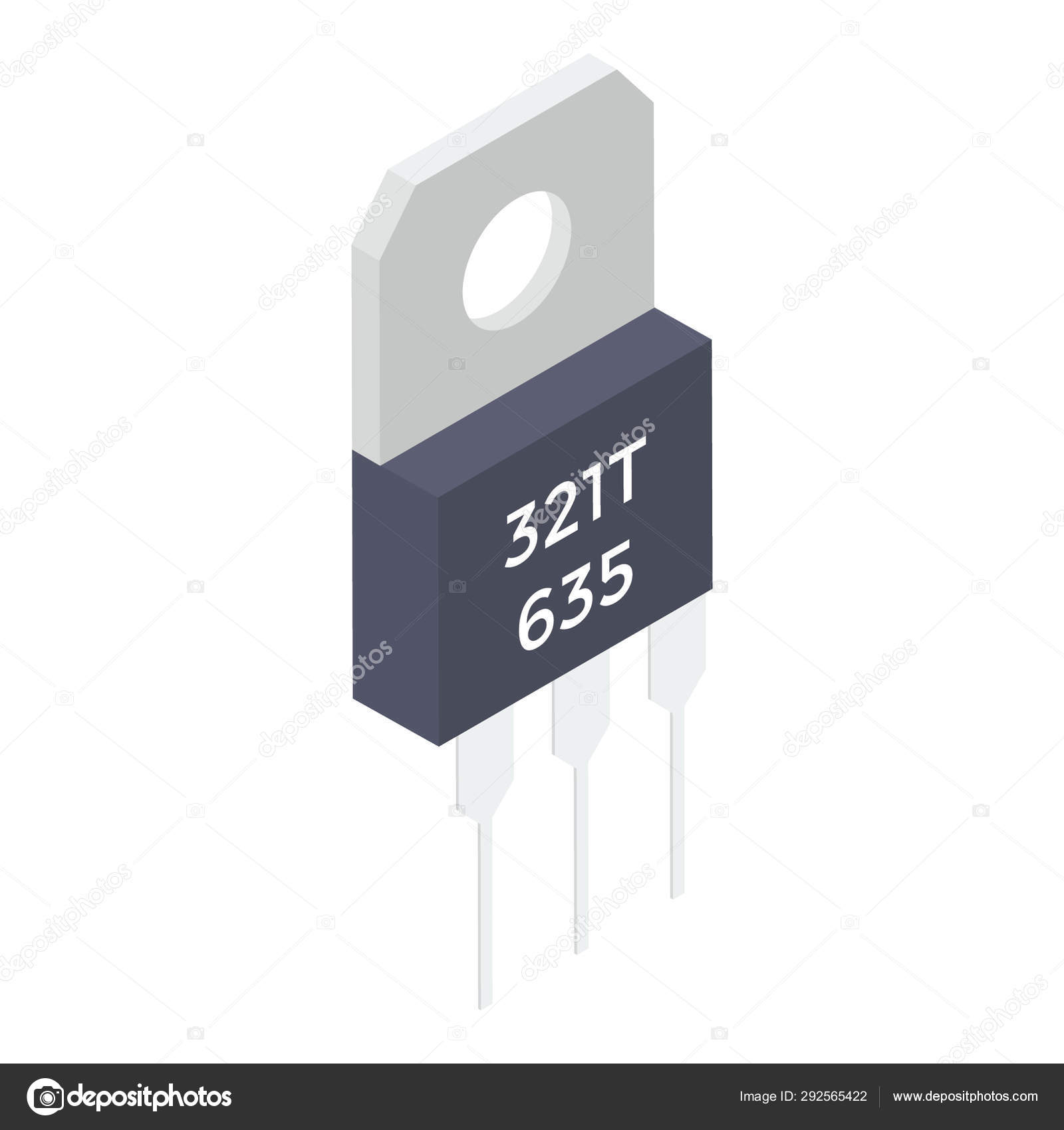 Electronic Transistor Vector Isometric Design Stock Vector Image by ...