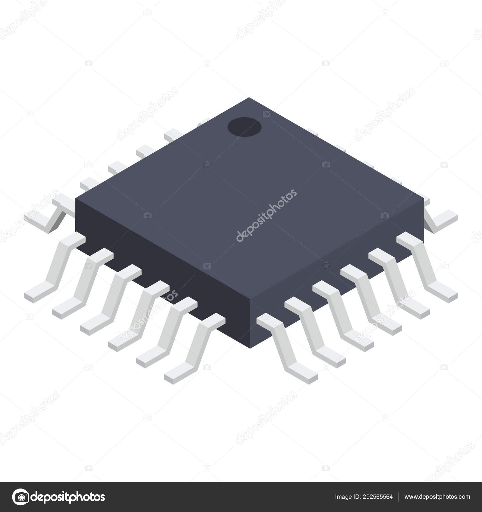 Isometric Processor Chip Vector Design Stock Vector Image by ...