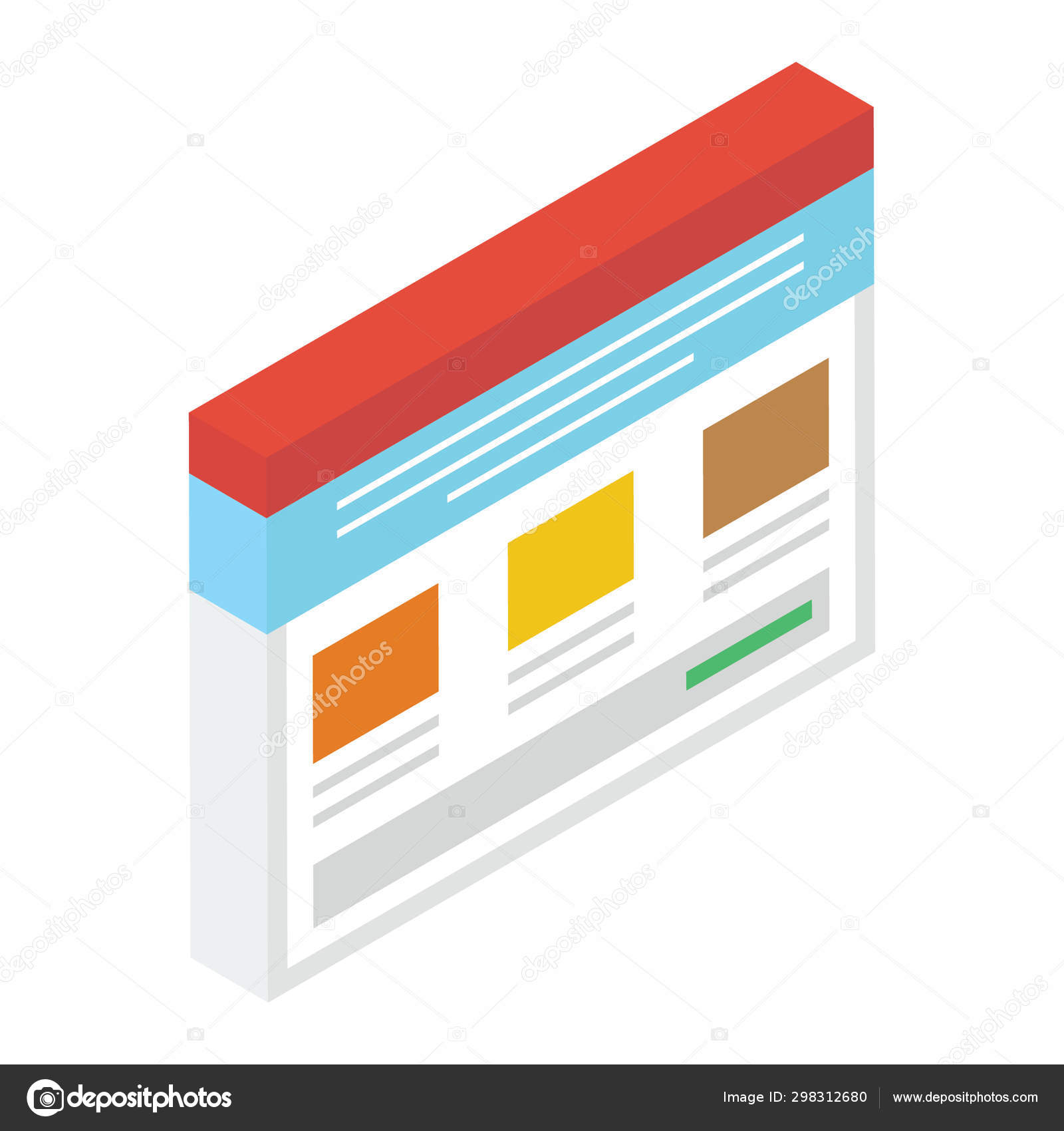 Web Layout Vector Isometric Design Stock Vector by ©vectorsmarket 298312680