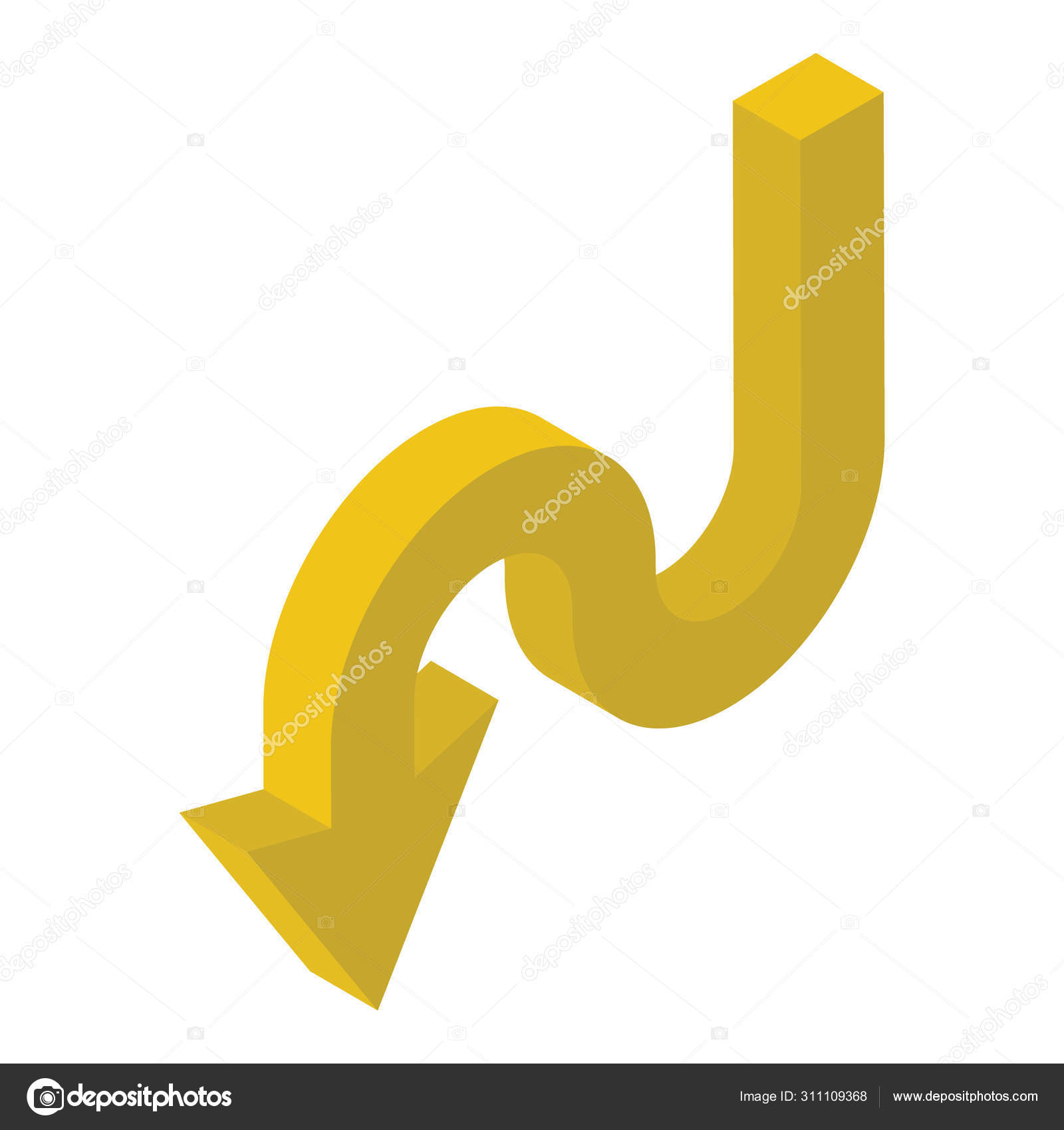 Downward Arrow Vector Isolated White Background Stock Vector by ...