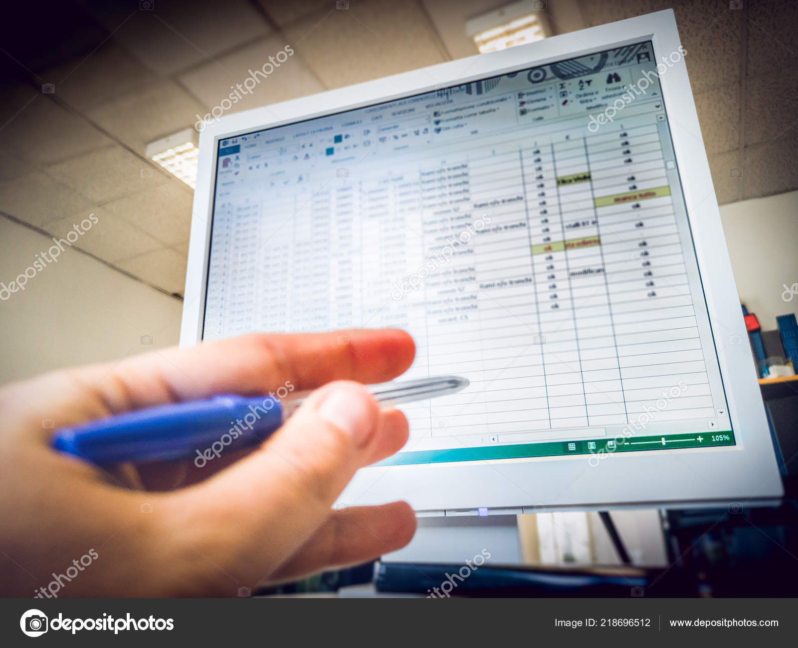 Working with microsoft excel at the office — Stock Editorial Photo ...