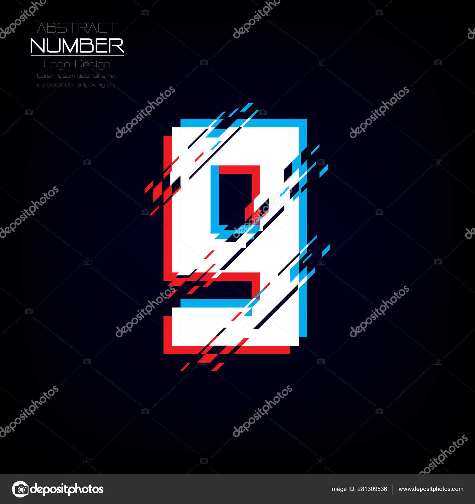 Modern number nine template, abstract of character vector Stock Vector ...