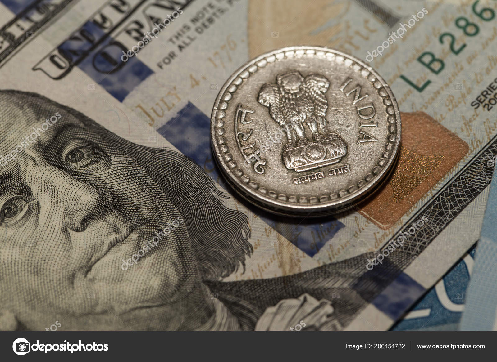 Exchange Rates Indian Rupee American Dollar — Stock Editorial Photo ...