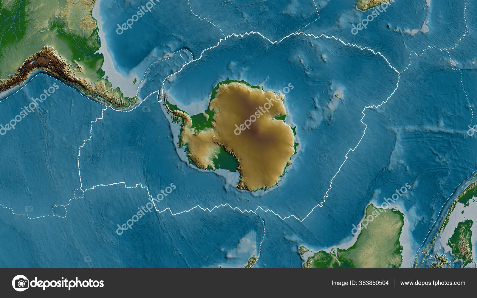 Esquema Placa Tectónica Antártica Con Los Bordes Las Placas ...