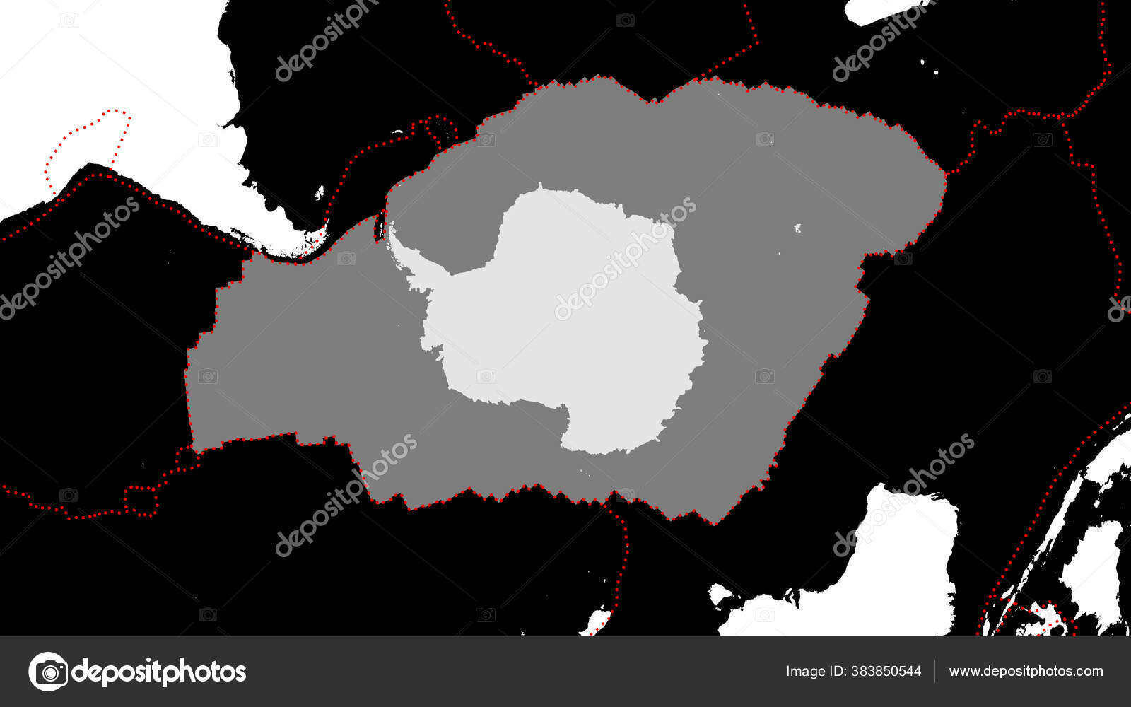Shape Antarctic Tectonic Plate Borders Surrounding Plates Backdrop ...
