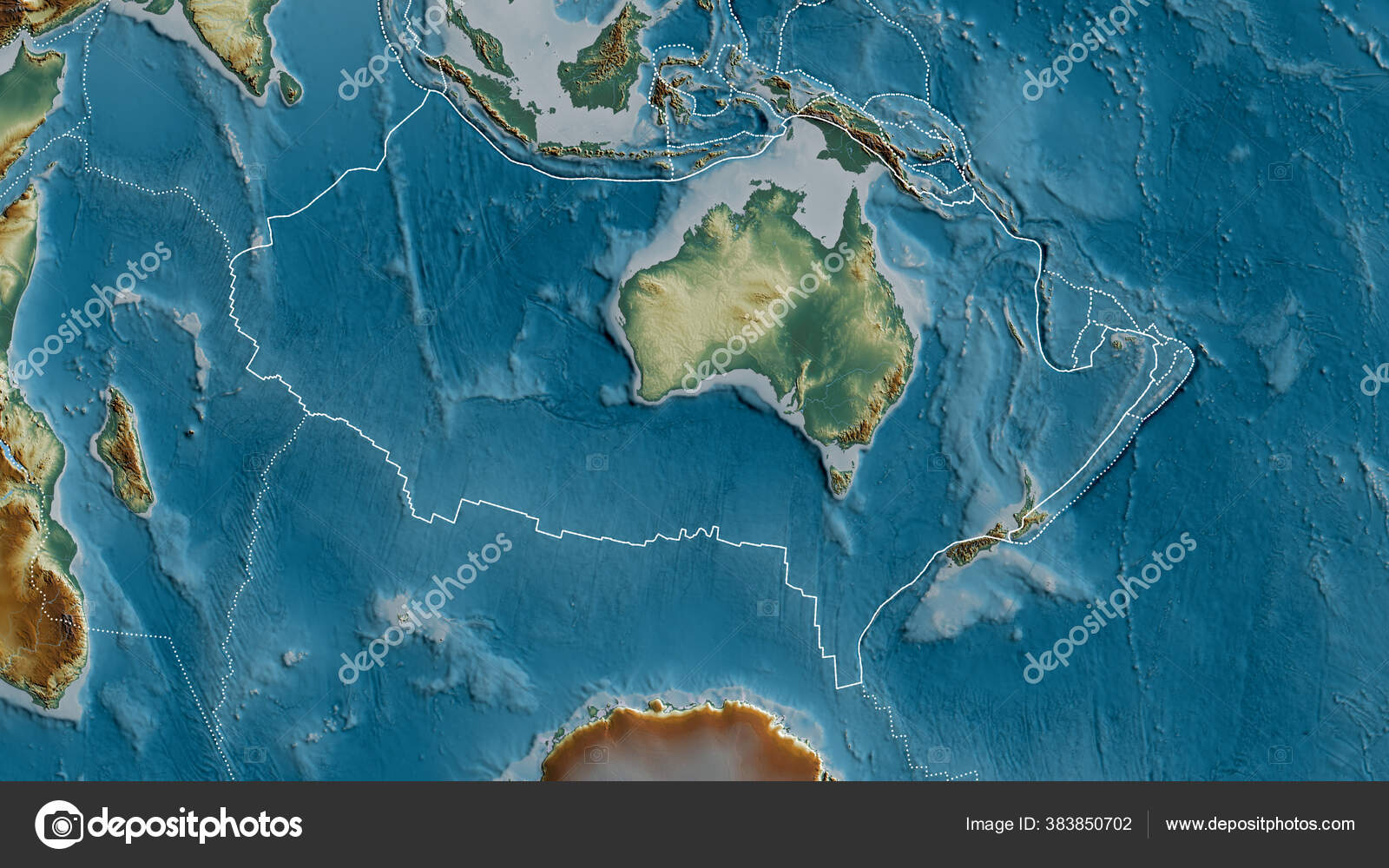 Esquema Placa Tectónica Australiana Con Los Bordes Las Placas ...