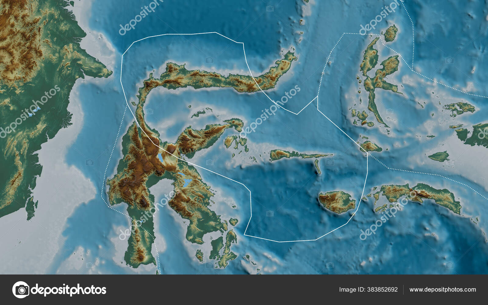 Outline Molucca Sea Tectonic Plate Borders Surrounding Plates ...