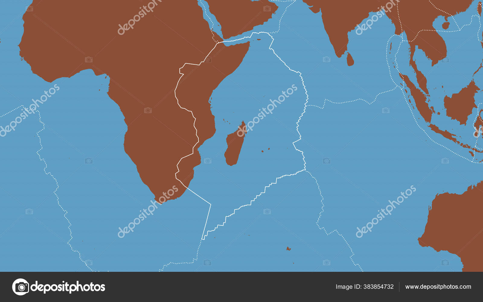 Outline Somalian Tectonic Plate Borders Surrounding Plates Background ...
