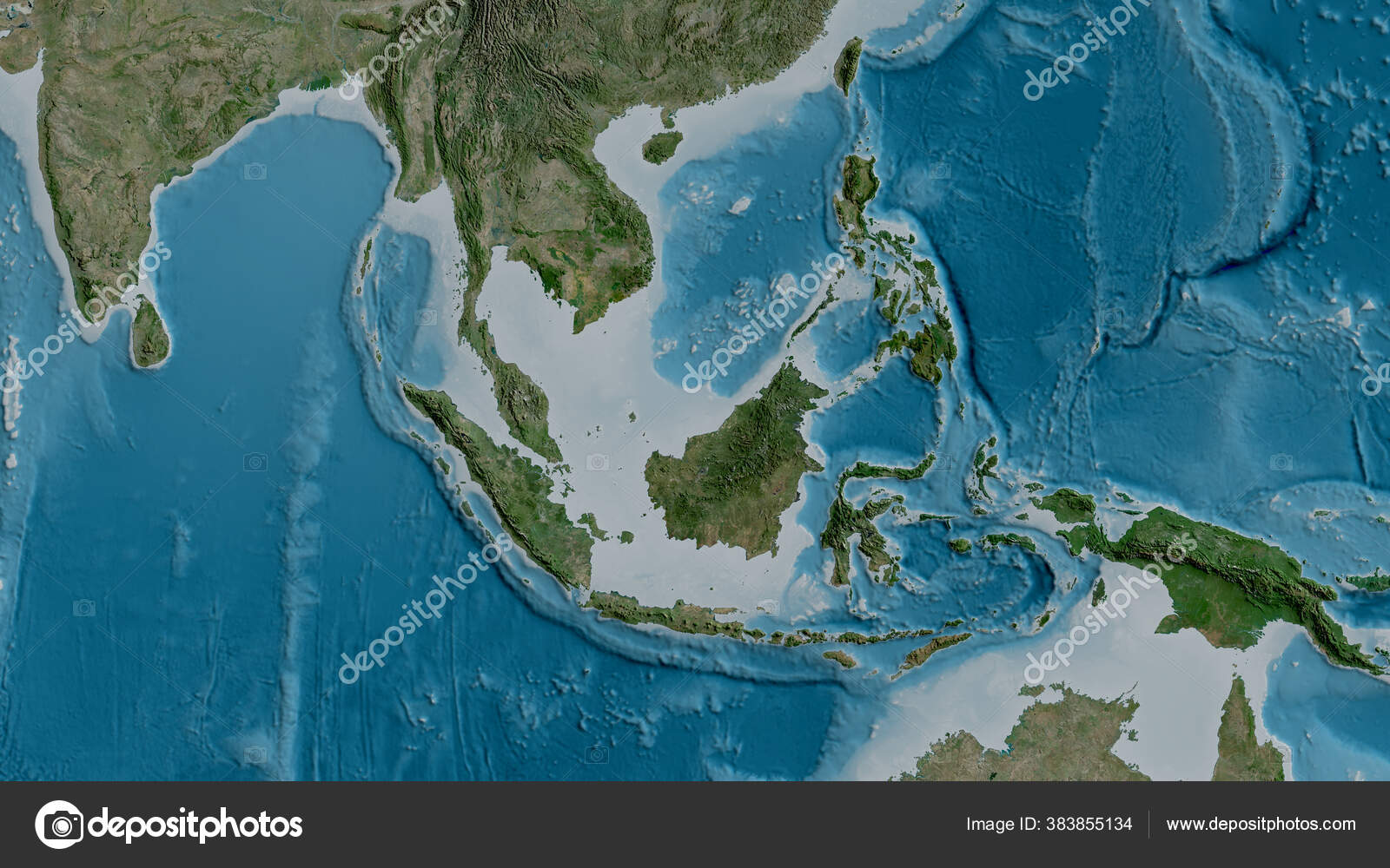 Satellite Map Area Sunda Tectonic Plate Rendering — Stock Photo ...