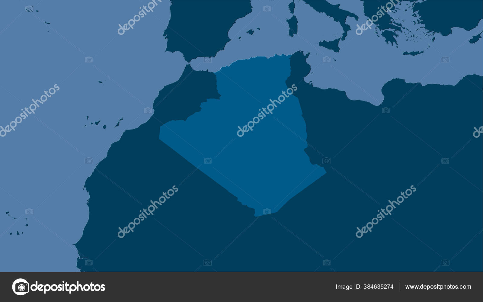 Algeria Area Solid Map Stereographic Projection Raw Composition Raster ...