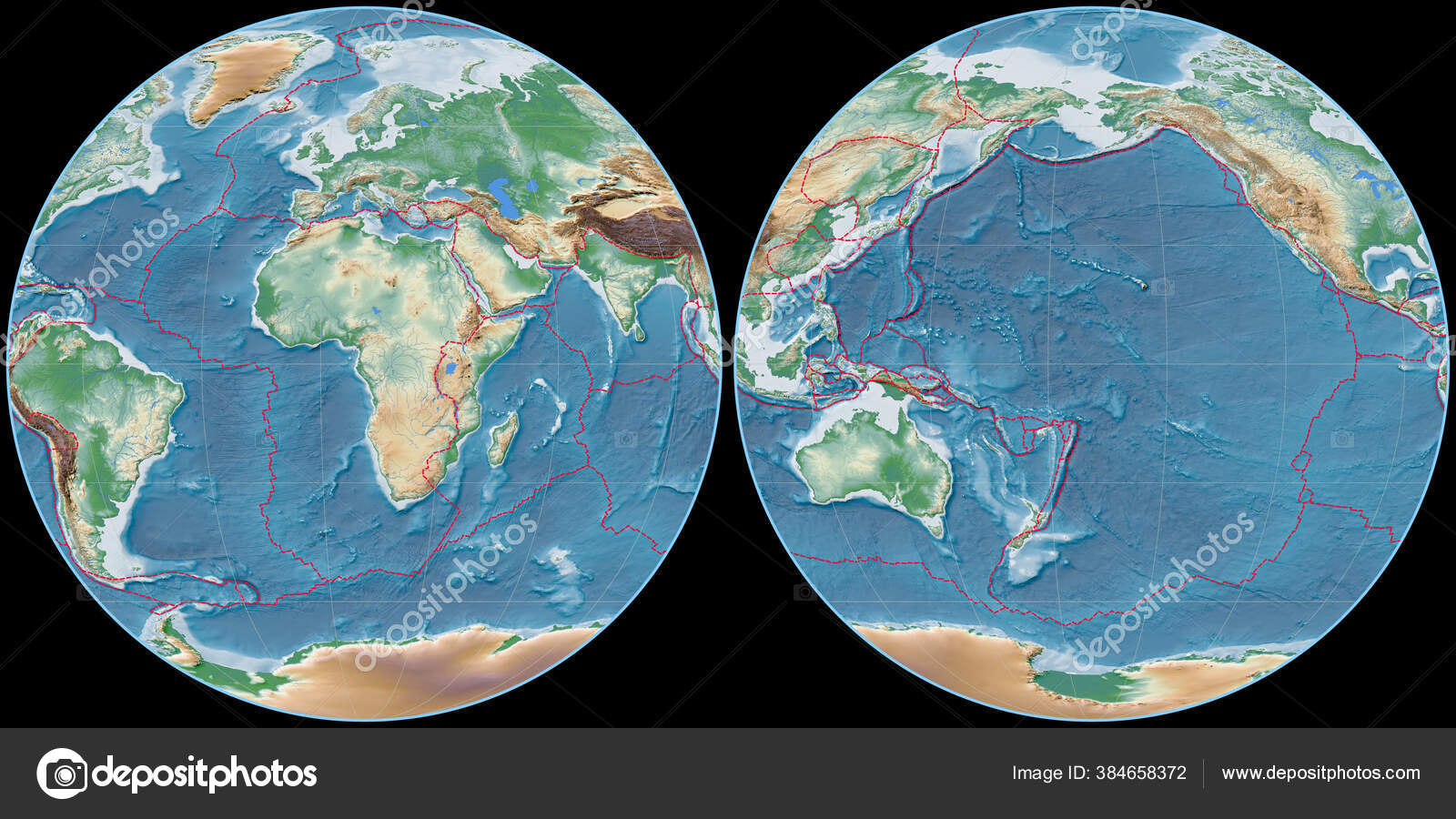 World Map Apian Projection Centered East Longitude Colored Shader ...