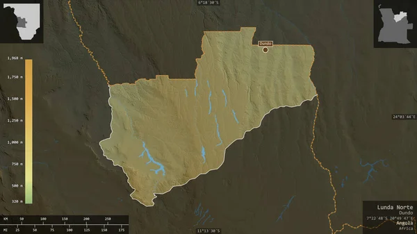 Lunda Norte, provincia de Angola. Datos de sombreado de colores con ...