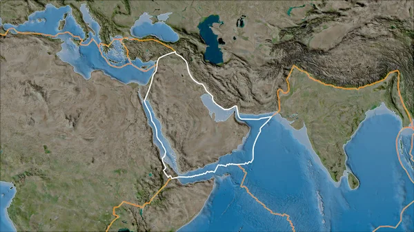 Tectonic Plates Borders Topographic Map Areas Adjacent Somalian Plate ...
