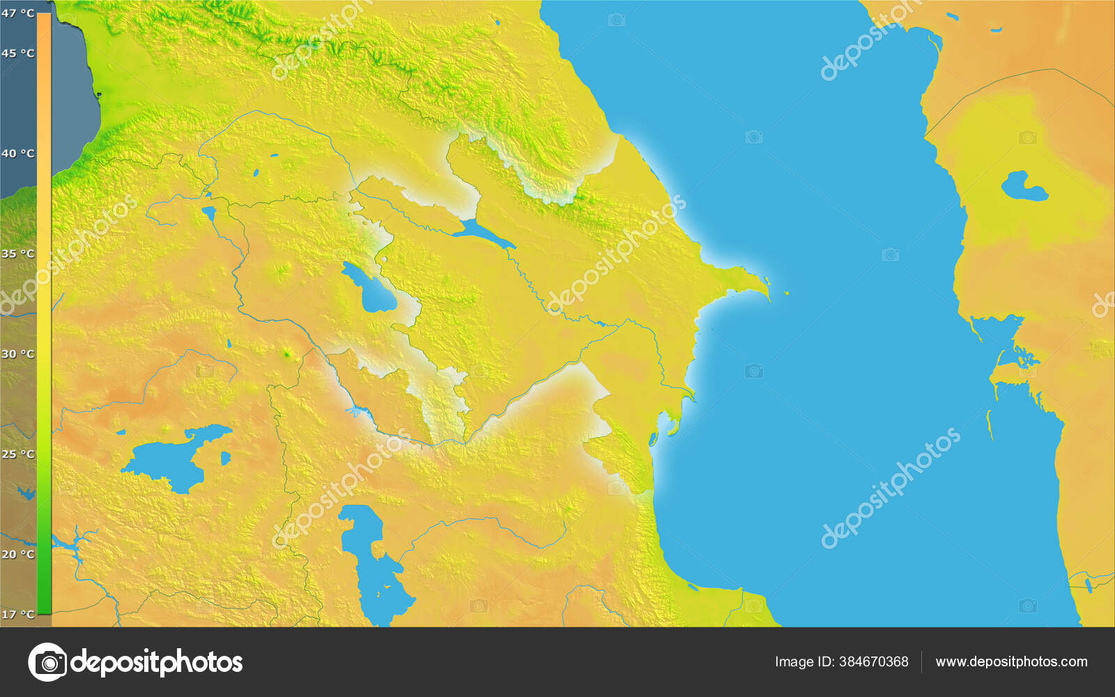 Mean Annual Temperature Variation Azerbaijan Area Stereographic ...