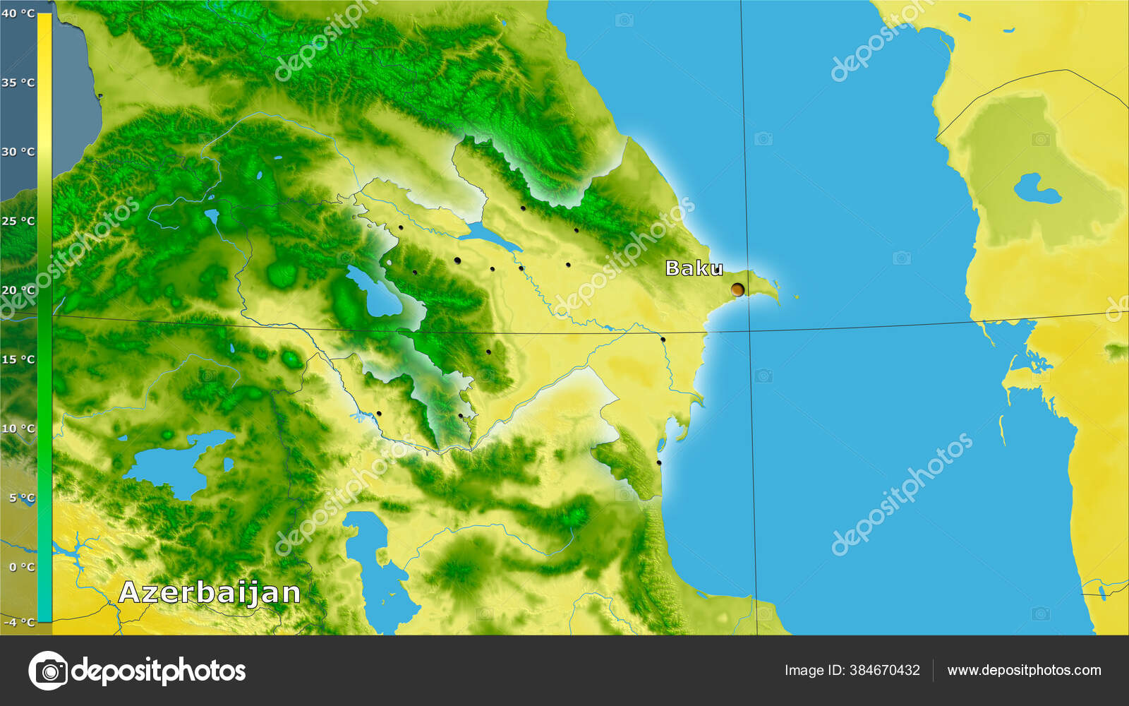 Maximum Temperature Warmest Month Azerbaijan Area Stereographic ...