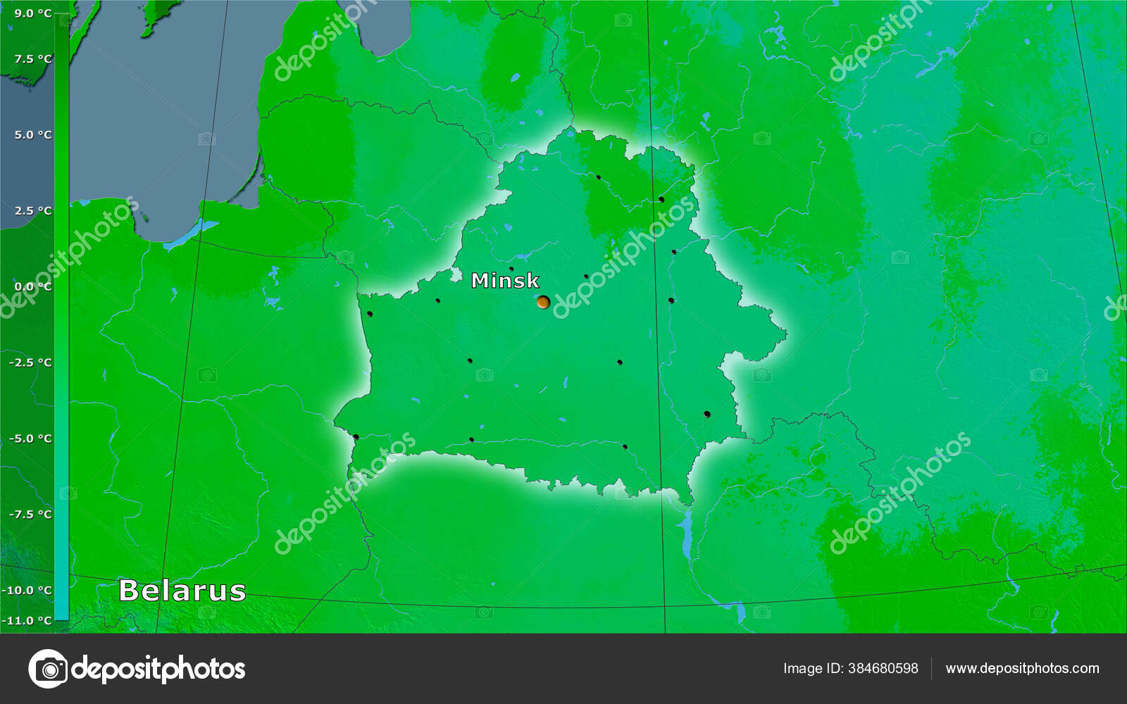 Mean Temperature Warmest Quarter Belarus Area Stereographic Projection ...