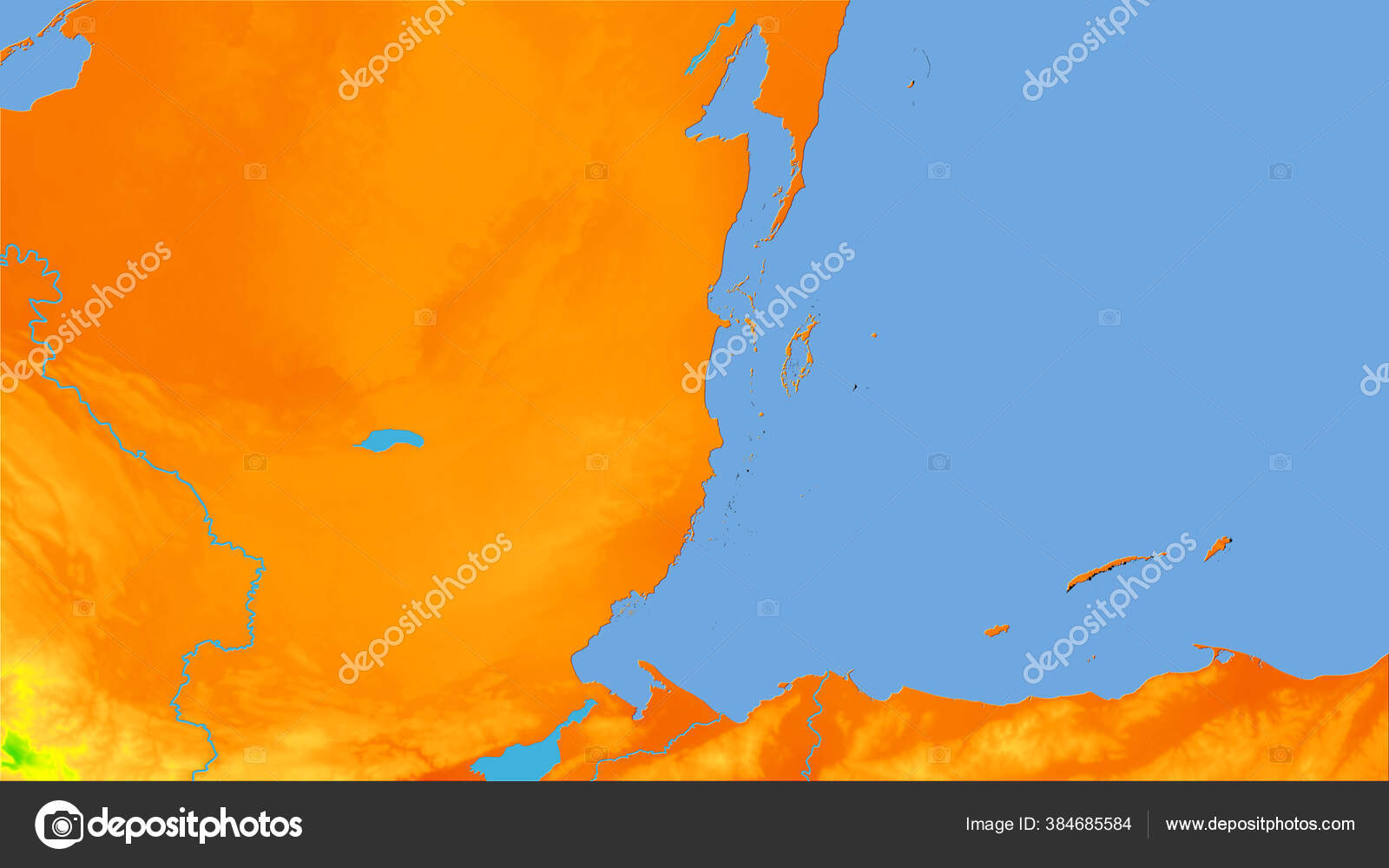 Belize Area Annual Temperature Map Stereographic Projection Raw ...