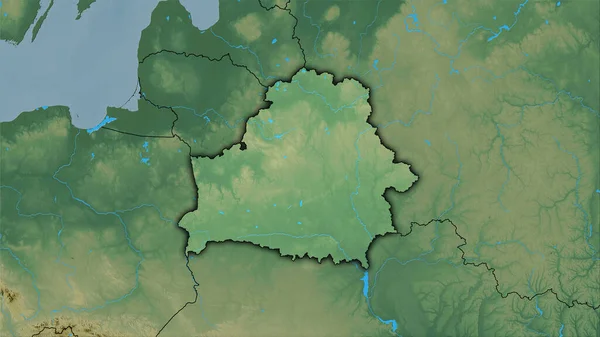 Belarus Area Grayscale Elevation Map Stereographic Projection Raw ...