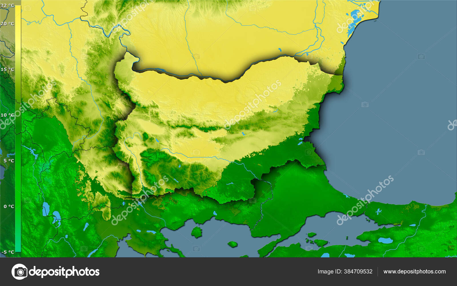 Mean Temperature Warmest Quarter Bulgaria Area Stereographic Projection ...