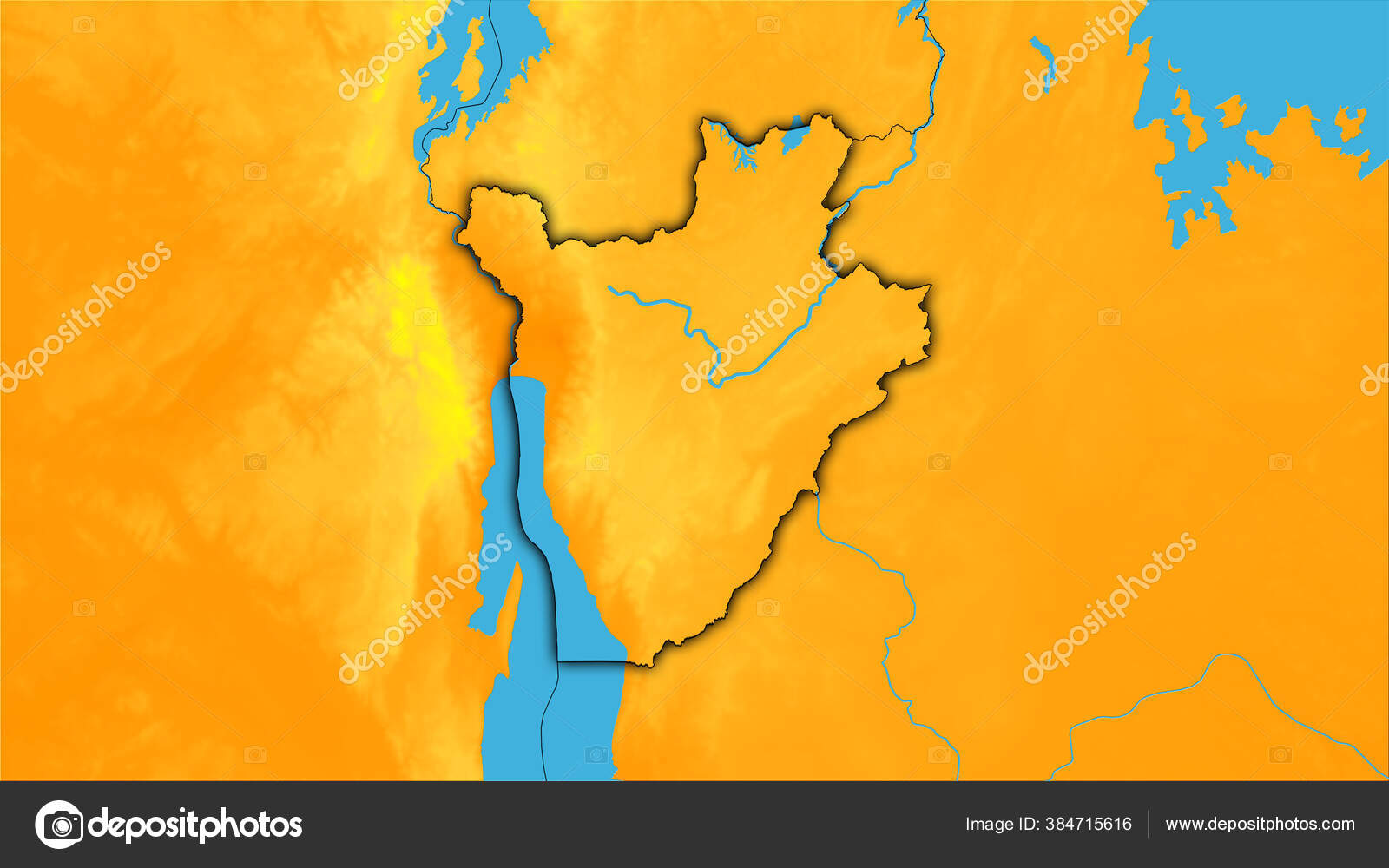Burundi Area Annual Temperature Map Stereographic Projection Raw ...