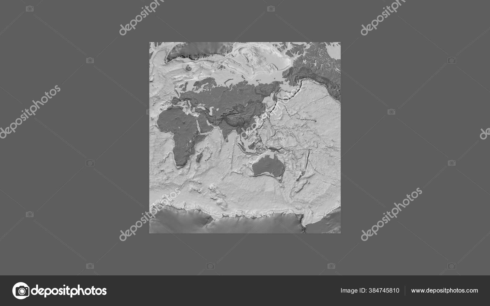 Cuadro Cuadrado Del Mapa Gran Escala Del Mundo Una Proyección — Foto de ...