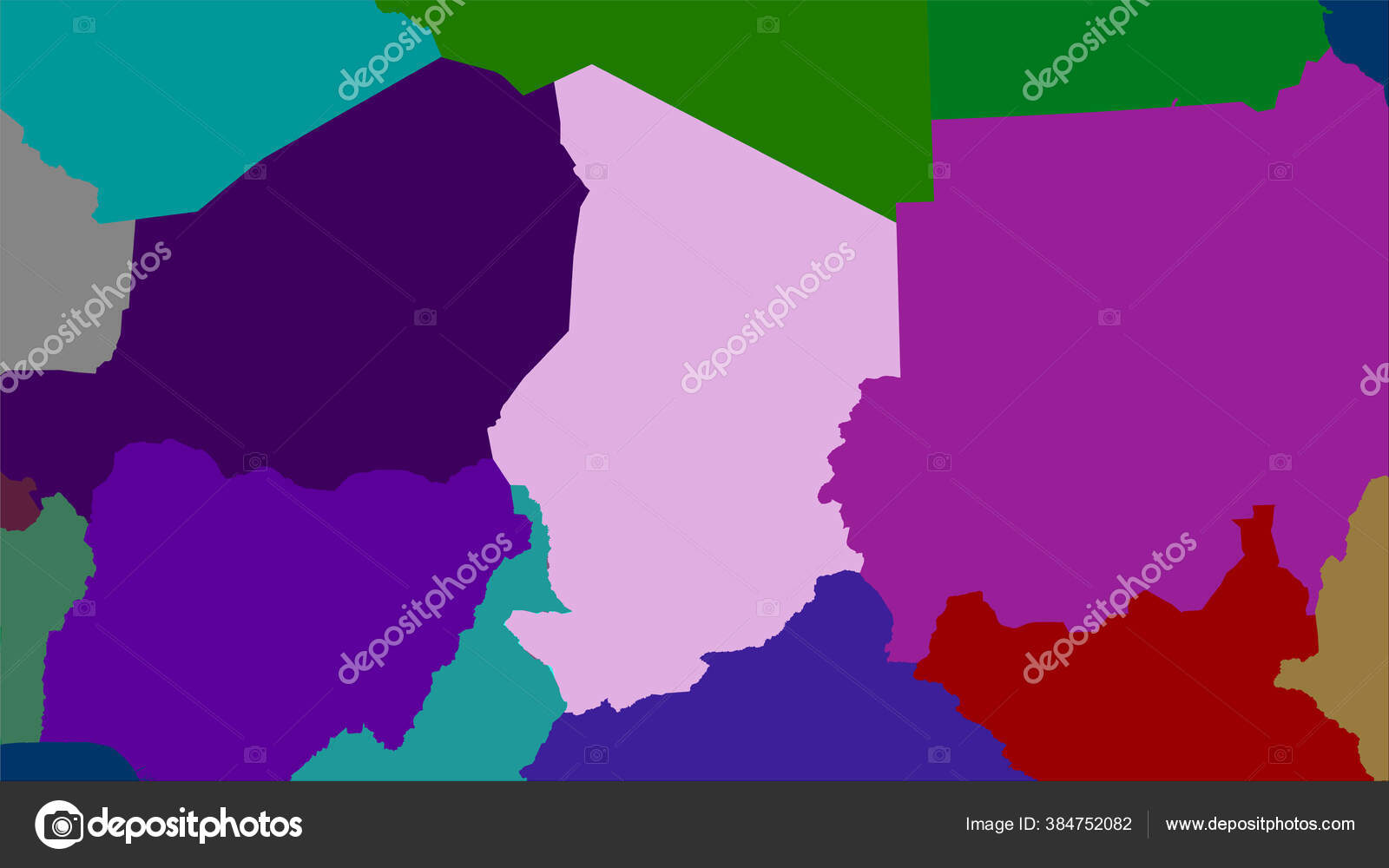 Chad Area Administrative Divisions Map Stereographic Projection Raw ...