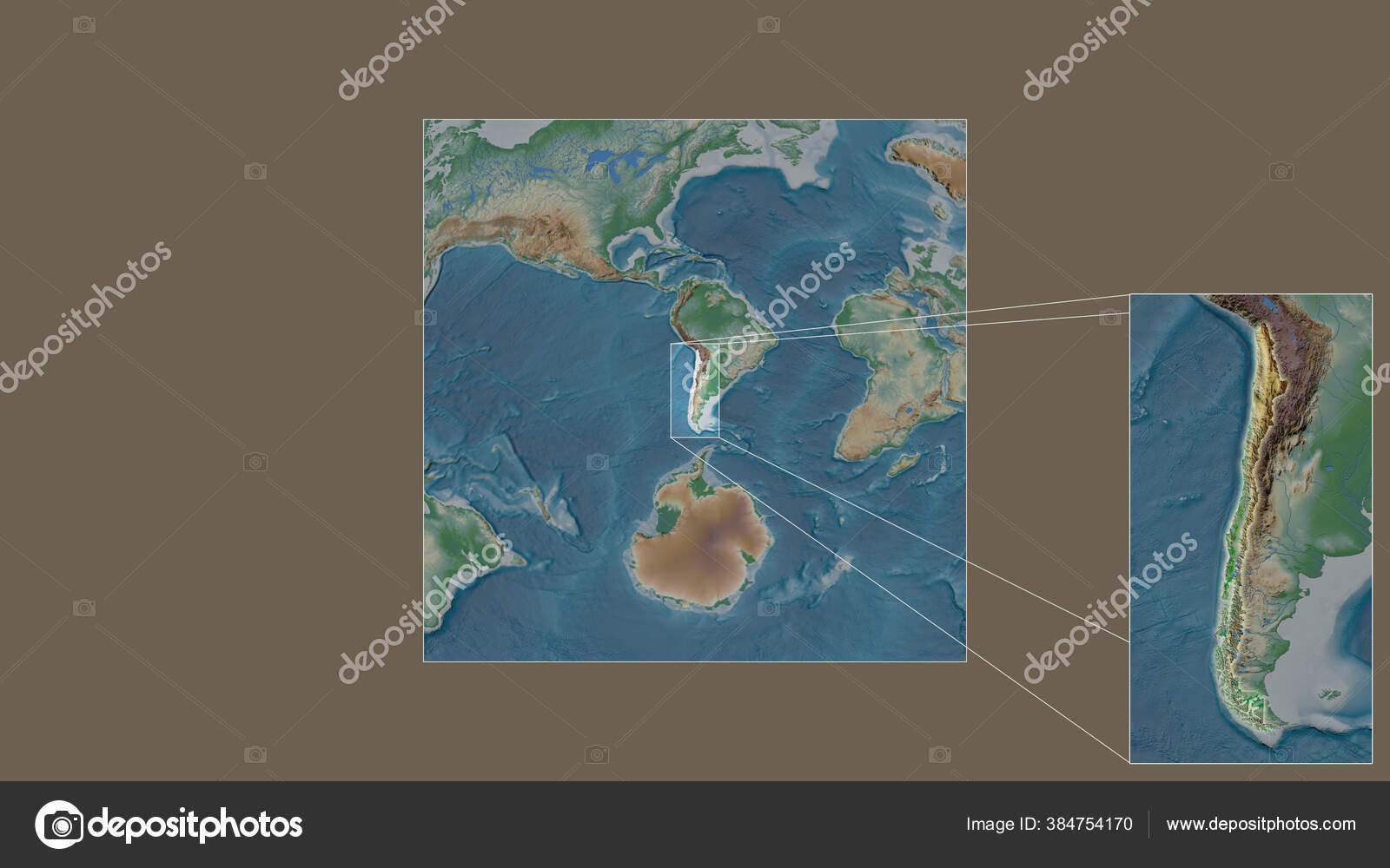 Expanded Enlarged Area Chile Extracted Large Scale Map World Leading ...