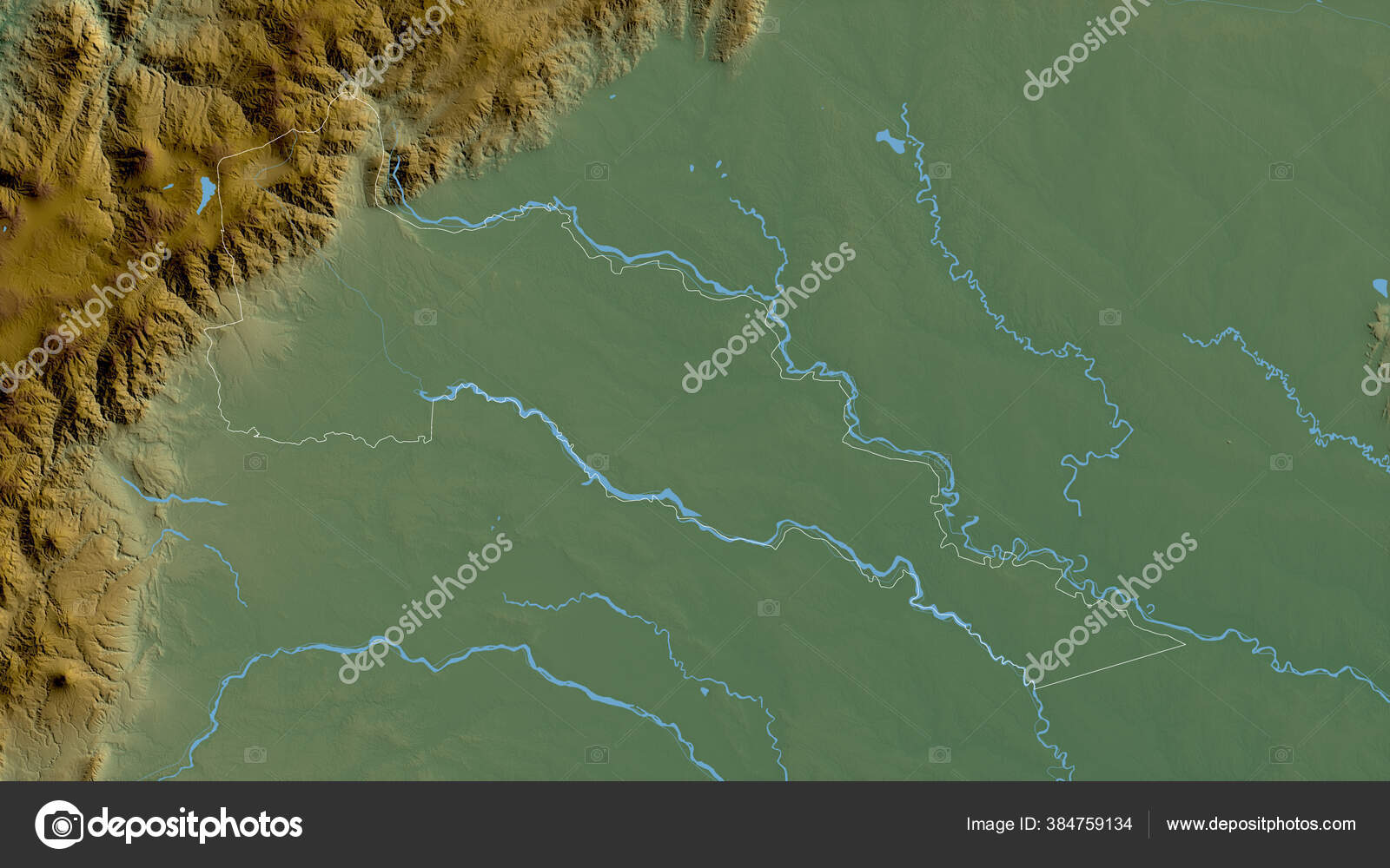 Putumayo Intendancy Colombia Colored Shader Data Lakes Rivers Shape ...