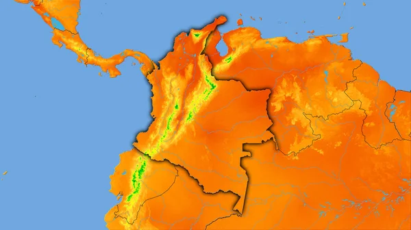 Mean Temperature Warmest Quarter Colombia Area Stereographic Projection ...