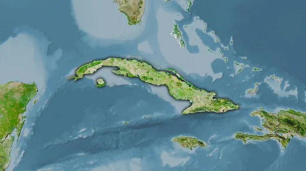 Extended Area Cuba Country Outline International Regional Borders ...