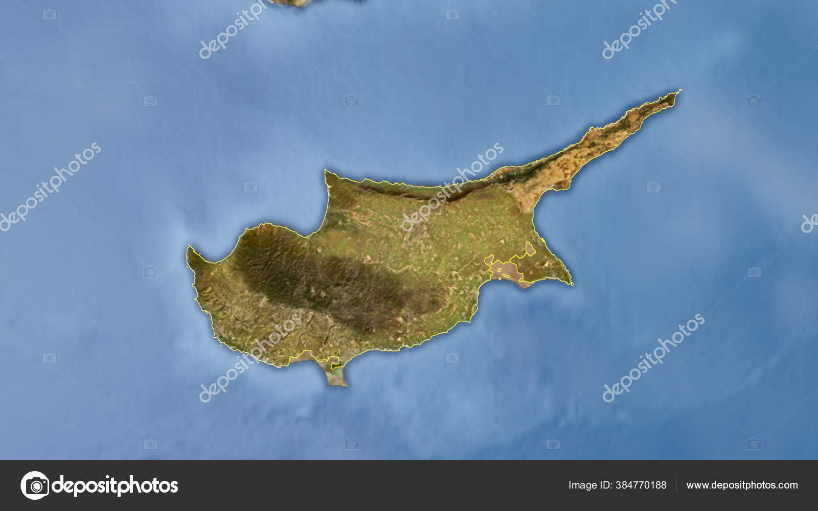 Chipre Esbozado Imagen Satelital Alta Resolución — Foto de stock ...