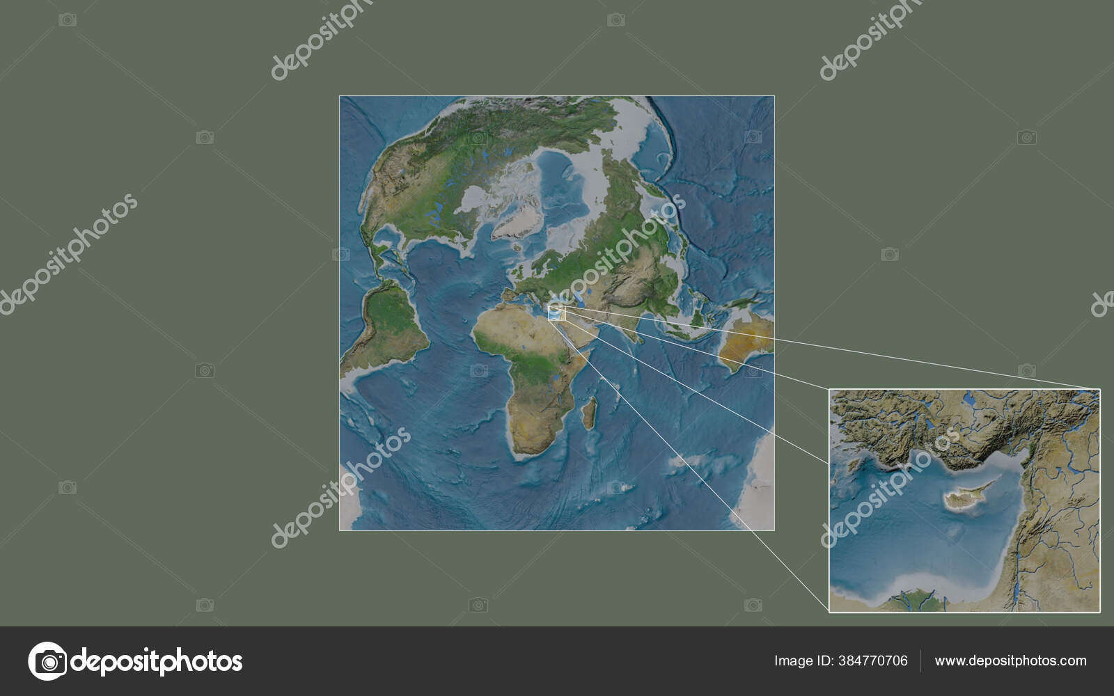 Expanded Enlarged Area Cyprus Extracted Large Scale Map World Leading ...