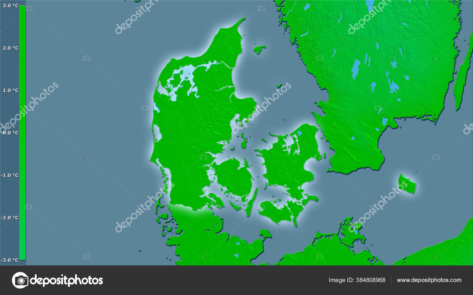 Mean Temperature Coldest Quarter Denmark Area Stereographic Projection ...