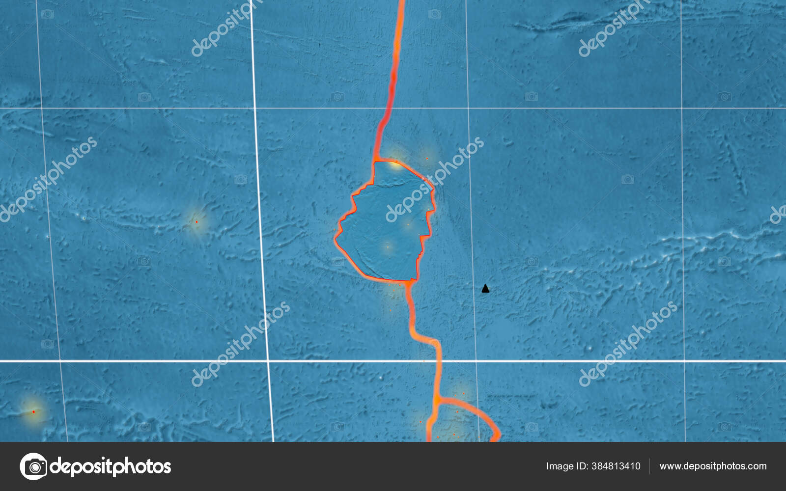 Easter Tectonic Plate Outlined Global Topographic Map Kavrayskiy ...