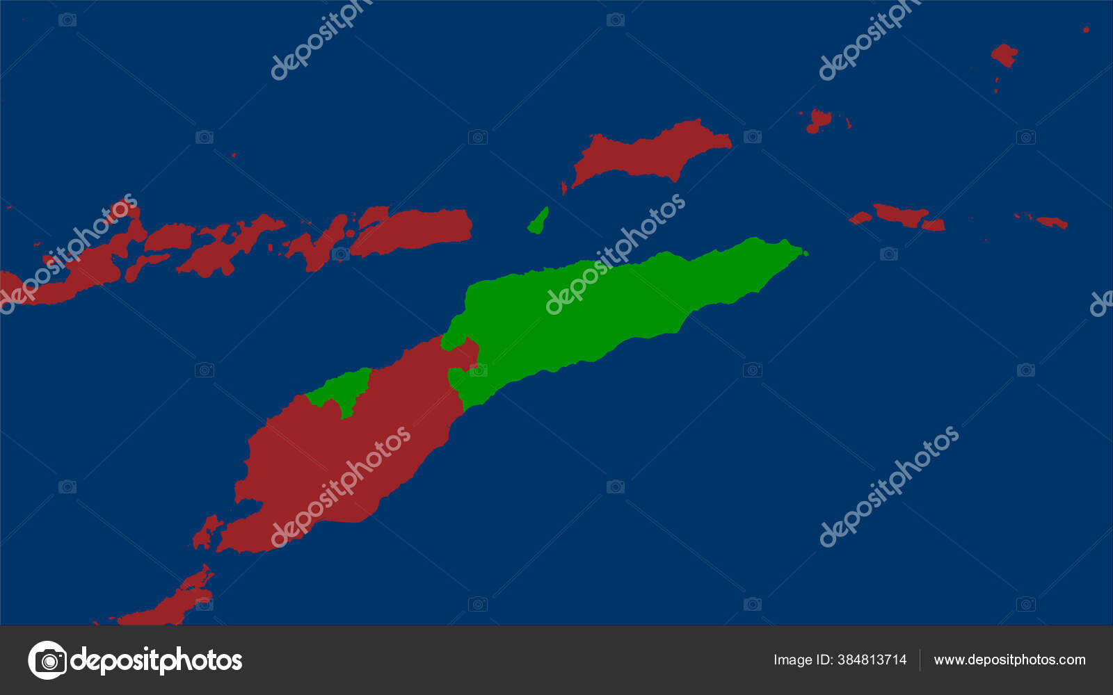 East Timor Area Administrative Divisions Map Stereographic Projection ...