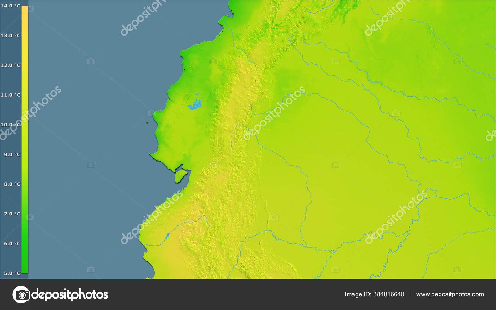Mean Diurnal Temperature Variation Ecuador Area Stereographic ...