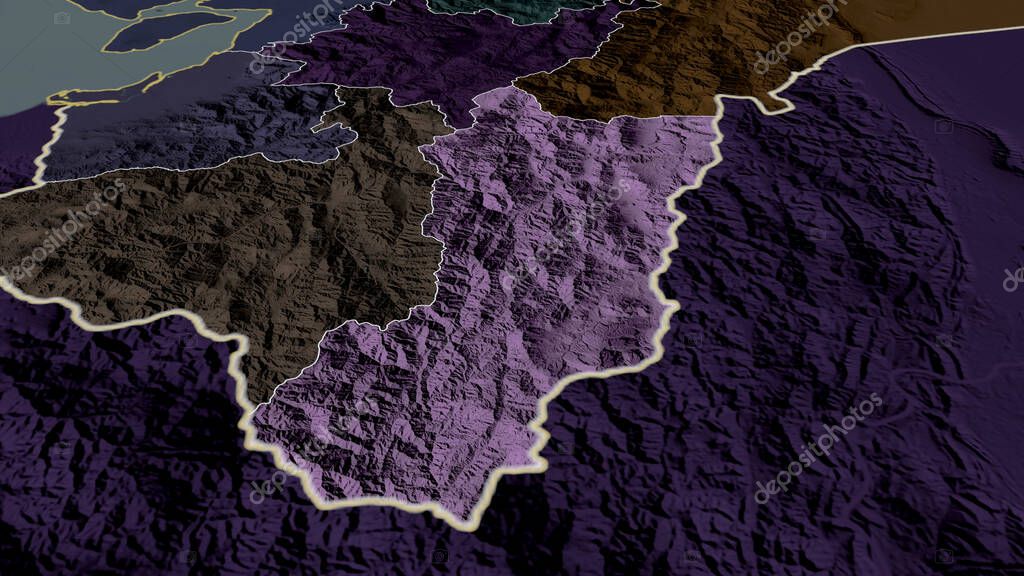 Zamora Chinchipe - provincia de Ecuador hizo zoom y resaltó. Mapa ...