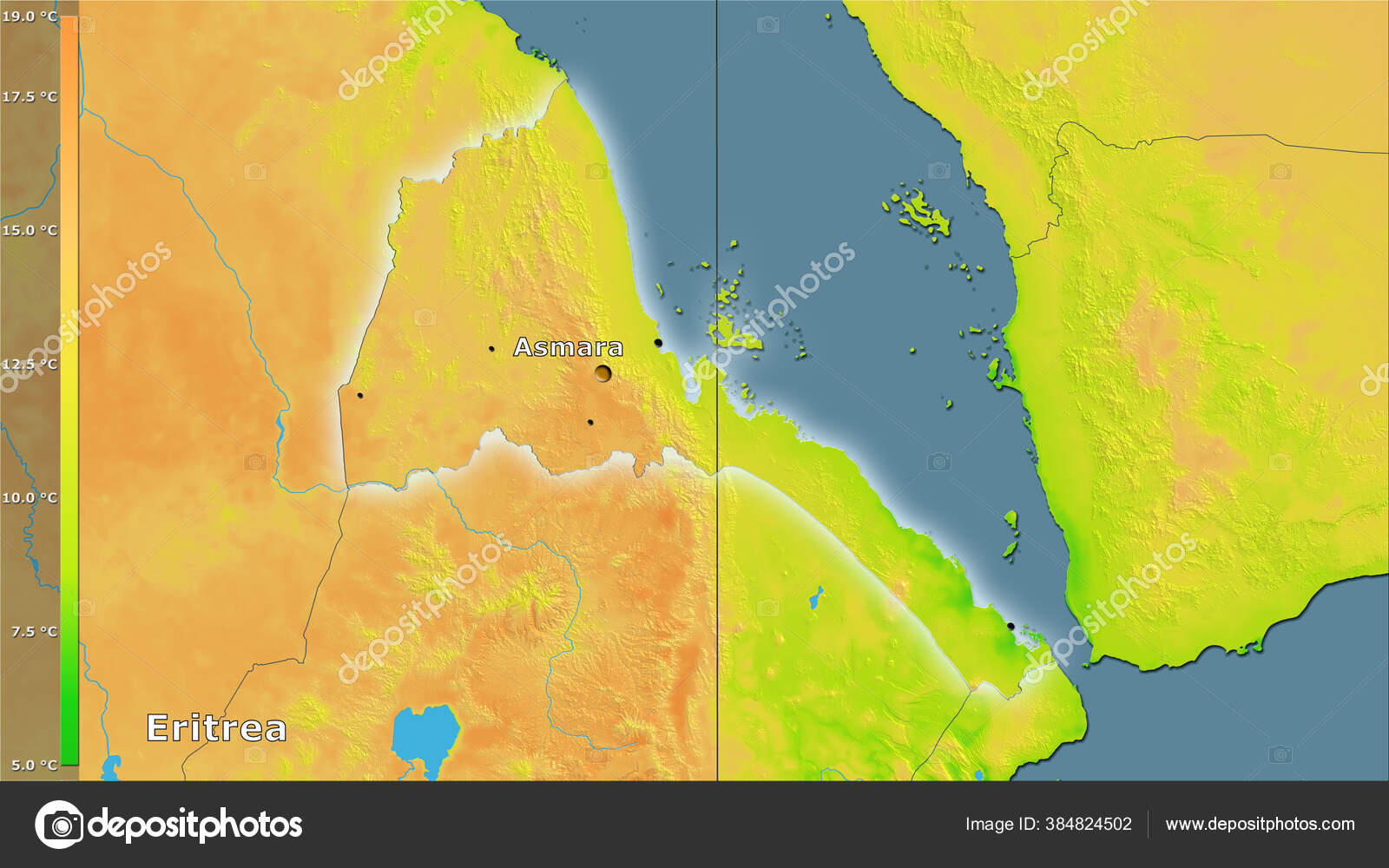 Mean Diurnal Temperature Variation Eritrea Area Stereographic ...