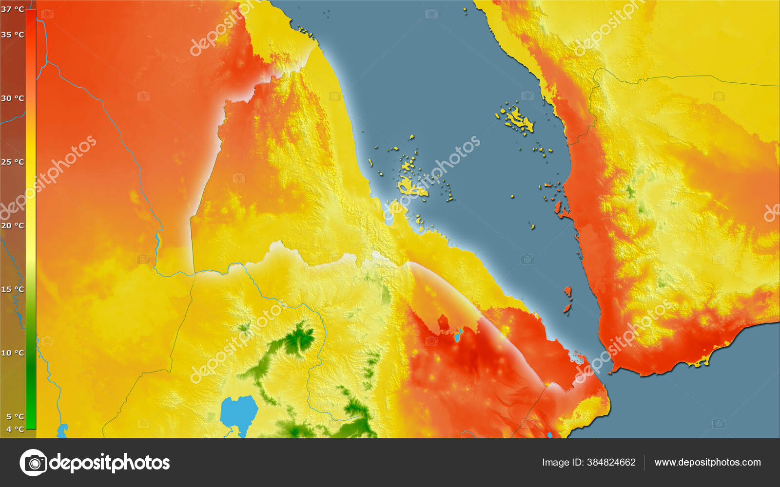 Mean Temperature Warmest Quarter Eritrea Area Stereographic Projection ...