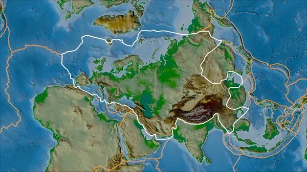 Placa Tectónica Antártida Delineada Bordes Placas Adyacentes Mapa ...