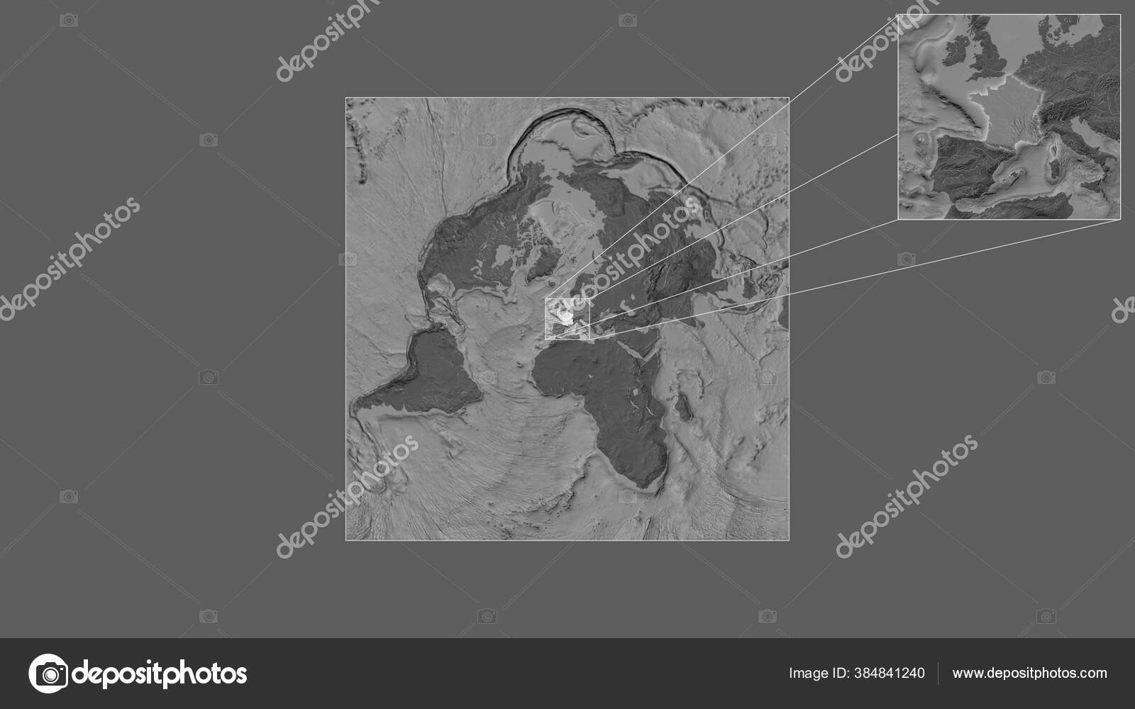Expanded Enlarged Area France Extracted Large Scale Map World Leading ...