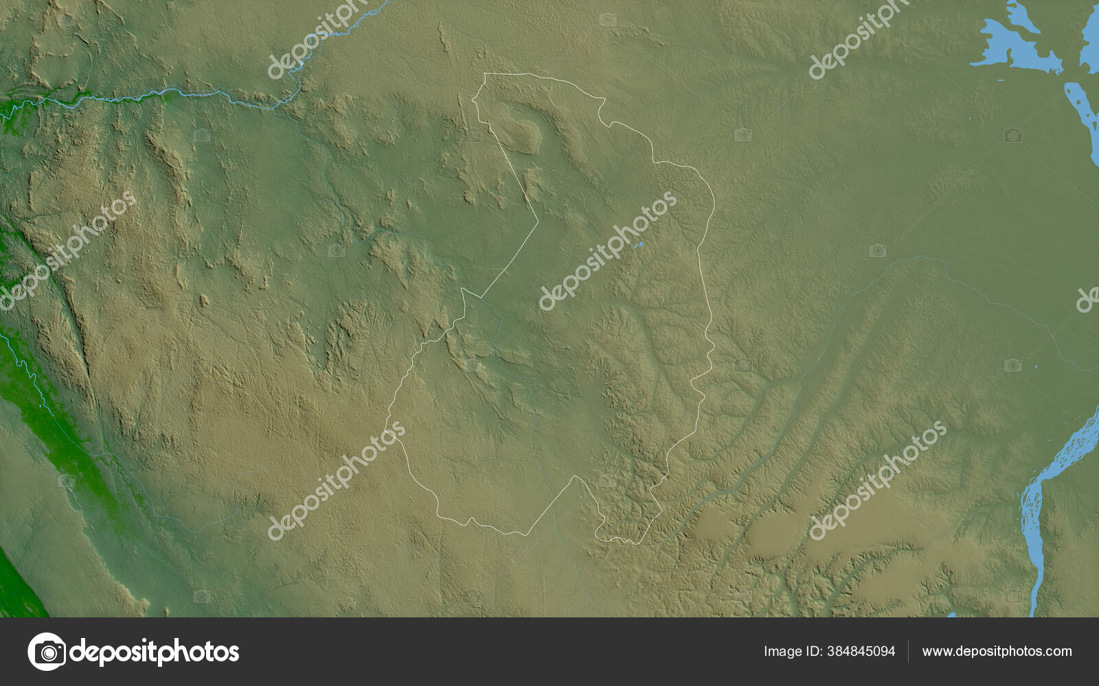 Haut Ogooue Province Gabon Colored Shader Data Lakes Rivers Shape ...