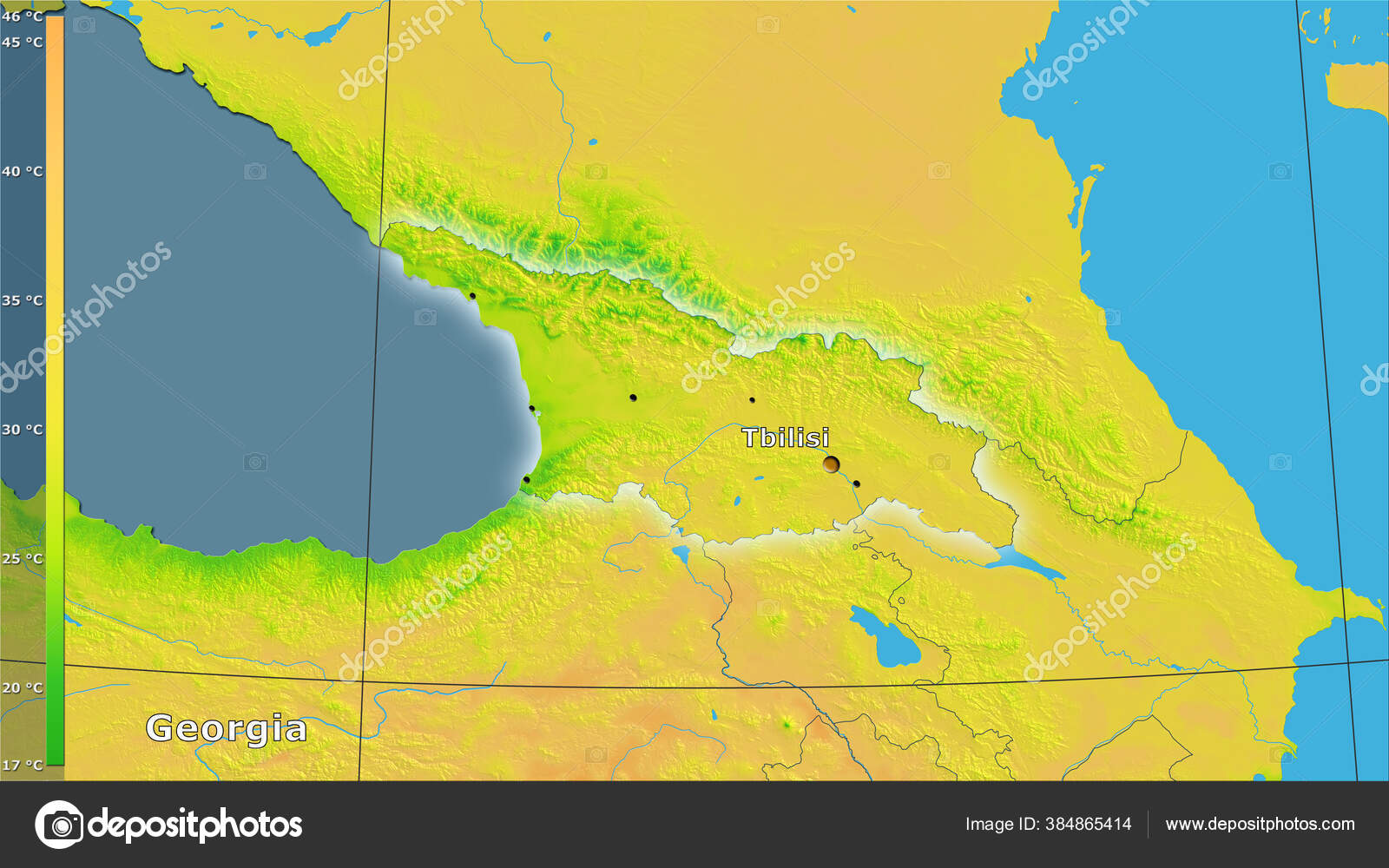 Mean Annual Temperature Variation Georgia Area Stereographic Projection ...